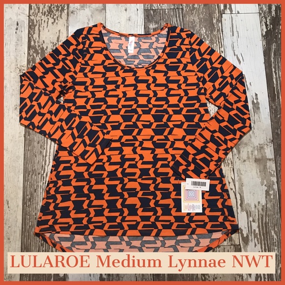 LuLaRoe | Tops | Lularoe Lynnae Medium Long Sleeve Orangeblue Nwt ...